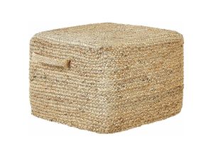 4255664804716 - Beliani - Pouf Naturfarben aus Jute 45 x 45 x 30 cm Quadratisch Geflochten Boho Sitzhocker Fußhocker für Wohnzimmer Kinderzimmer Flur