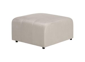 4255664875051 - Ottomane Beige Samtbezug Rechteckig 74x75 cm Dick Gepolstert Modern Wohnzimmer Polsterhocker Fußhocker Fußablage Hocker Sitzhocker