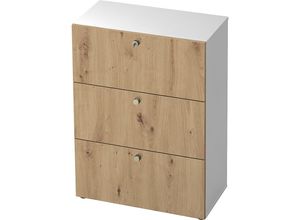 4032062188088 - eurokraft pro Hängeregistraturschrank HxBxT 1100 x 800 x 420 mm weiß   Asteiche