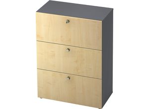 4032062159057 - eurokraft pro Hängeregistraturschrank HxBxT 1100 x 800 x 420 mm graphit   Ahorn-Dekor