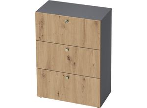 4032062188071 - eurokraft pro Hängeregistraturschrank HxBxT 1100 x 800 x 420 mm graphit   Asteiche