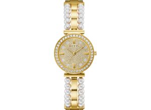 0091661532245 - Quarzuhr GUESS GW0531L2 Armbanduhren goldfarben (goldfarben weiß) Damen Armbanduhr Damenuhr