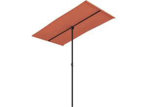 8719883763415 - Bonnevie - SonnenschirmGartenschirm mit Aluminium-Mast 180 x 110 cm Terracotta-Rot vidaXL