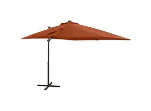 8720286181317 - Bonnevie - AmpelschirmSonnenschirm mit Mast und LED-Beleuchtung Terracotta-Rot 250 cm vidaXL