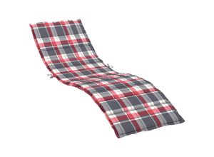 8720286149294 - Bonnevie - Sonnenliegen-AuflageGartenliege Rot Karomuster 200x60x3 cm Oxford-Gewebe vidaXL