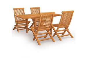 8720286227299 - Bonnevie - 5-tlg Garten-EssgruppeGartenmöbel Set Massivholz Teak vidaXL