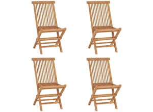 8720286208441 - Bonnevie - Klappbare Gartenstühle 4 Stk Gartensessel Massivholz Teak vidaXL