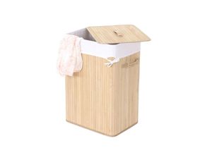 4057651247403 - Wäschekorb MCW-C21 Laundry Wäschebox Wäschesammler Wäschebehälter Wäschetonne Bambus 61x43x32cm 70l ~ naturfarben