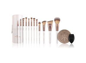 4260376614546 - Luvia Cosmetics Pinsel Pinselset Prime Vegan Pro Set Kosmetikpinsel 12 Stk + Make-up-Schwamm 1 Stk + Reinigungspad 1 Stk + Verschließbarer Pinselhalter 1 Stk 1 Stk