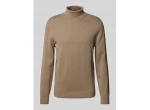 4099976664350 - Regular Fit Rollkragenpullover aus Baumwolle mit gerippten Abschlüssen