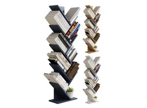 4051814440267 - Standregal Holz Aufbewahrung Stand Regal Bücherregal Deko Bücher Standregal Nulis XL Gr 40 grau (anthrazit) B40cm H140cm T20cm Holzwerkstoff Holz Spanplatte Regale