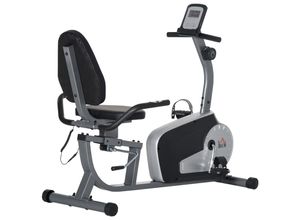 4251774963596 - Fitnessrad mit LCD-Shirm grau 122-137L x 62B x 103H cm liegeergometer heimtrainer fahrradtrainer fitness fahrrad trimmrad