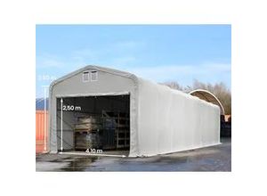 4260456196368 - Wikinger 5x30m Zelthalle PVC-Plane grau mit Statik (Betonuntergrund) - (49398)