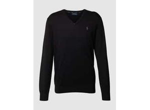 3614713189739 - Polo Pima Cotton V-neck Pullover Polo Black