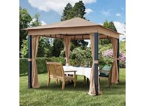 4260578434027 - Sunset 3x3 m Softtop Gartenpavillon inkl 4 Seitenteile cappuccino - (300045)