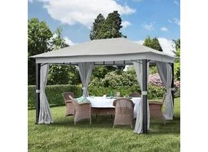 4260578434034 - Sunset 3x4 m Softtop Gartenpavillon inkl 4 Seitenteile stone - (300046)