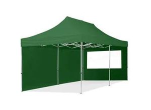 4064108036428 - House Of Tents - 3x6 m Faltpavillon economy Alu 32mm Seitenteile mit Panoramafenstern dunkelgrün - dunkelgrün