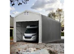 4260626611356 - 5x10m Zeltgarage PRIMEtex-Plane grau mit Statik (Erduntergrund) - (99424)