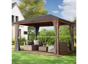 4064108056297 - Forest 3x4 m Hardtop Gartenpavillon inkl 4 Seitenteile loft grey - (300185)