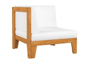 8720286142851 - Bonnevie - Modular-Ecksofa mit Cremeweißen Kissen Akazie Massivholz vidaXL965014