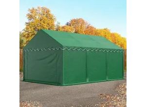 4260456191202 - Lagerzelt 4x6m PVC 500 g m² dunkelgrün wasserdicht Unterstand Lager