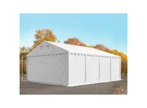 4260409147270 - Intent24 - Stabiles Lagerzelt 6x8 m Zelthalle mit Bodenrahmen und Dachverstärkung ca 550g m² pvc Plane weiß 100% wasserdicht Seitenhöhe 26 m