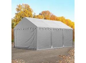 4260546587694 - Lagerzelt 4x6m PVC 550 g m² grau wasserdicht Unterstand Lager