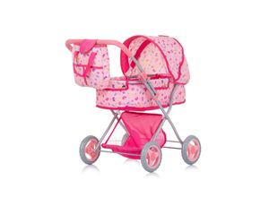 3800931060565 - Puppenwagen Dora Tasche klappbar Softtragetasche Korb Sonnendach rosa Schmetterlinge