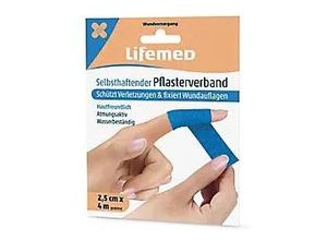 4251594201694 - Lifemed® selbsthaftender Pflasterverband 4 m x 25 cm Hautfreundliches und elastisches Heftpflaster 1 Packung = 1 Rolle Farbe nicht frei wählbar