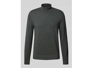 4099976664558 - Regular Fit Rollkragenpullover aus Baumwolle mit gerippten Abschlüssen