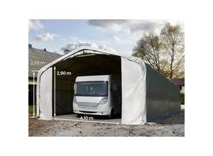 4260626611561 - 6x12m Zeltgarage PRIMEtex-Plane grau mit Statik (Betonuntergrund) - (99445)