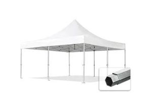 4260497042976 - Intent24 - alu Pavillon Faltpavillon 5x5m ohne Seitenteile robust und wasserdicht professional Partyzelt weiß feuersicher - weiß