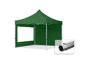 4064108038132 - House Of Tents - 3x3 m Faltpavillon professional Alu 40mm Seitenteile mit Panoramafenstern dunkelgrün - dunkelgrün