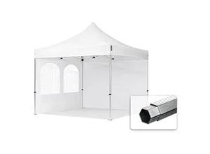 4064108039405 - House Of Tents - 3x3 m Faltpavillon professional Alu 40mm Seitenteile mit Sprossenfenstern weiß - weiß