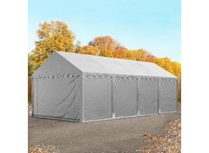 4260546587663 - Lagerzelt 4x8m PVC 500 g m² grau wasserdicht Unterstand Lager