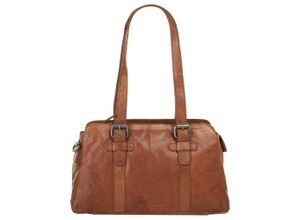 8718749034812 - Henkeltasche SPIKES & SPARROW Damen Gr B H T 31cm x 19cm x 10cm onesize braun (cognac) Leder beschichtet glänzend Taschen echt Leder