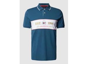 4067557729644 - Slim Fit Poloshirt mit Stitching-Motiv