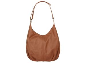 4260543057190 - Shopper CLUTY Damen Gr B H T 31cm x 28cm x 7cm onesize braun (cognac) Leder leicht glänzend unifarben Taschen echt Leder Made in Italy
