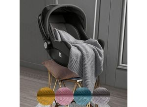 4251474132605 - Babydecke Baby- und Kinderdecke aus kuschelweichem Strick in 70x100 cm - hochwertig gearbeitete Strickdecke für Babys in Grob-Strick-Optik