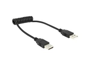 4043619832392 - USB-Kabel usb 20 usb-a Stecker usb-a Stecker 060 m Schwarz Spiralkabel 1937078 - Delock