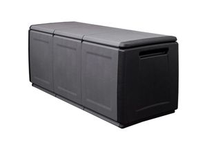 8720286930861 - Bonnevie - Garten Aufbewahrungsbox 138x53x57 cm 330 l Dunkelgrau Schwarz vidaXL900836