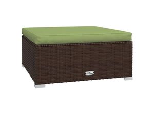 8720286698181 - Gartenhocker mit Kissen Braun 70x70x30 cm Poly Rattan vidaXL - Braun