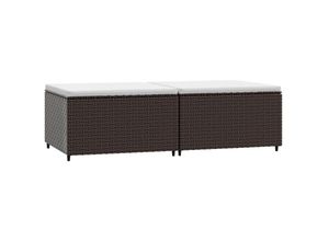 8720845672577 - Gartenhocker mit Kissen 2 Stk Braun Poly Rattan vidaXL - Braun