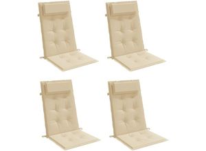 8720845713003 - Bonnevie - Hochlehner-Auflagen 4 Stk Outdoor-Kissen Beige Oxford-Gewebe vidaXL