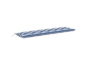 8720845710682 - Bonnevie - Gartenbank-Auflage Ruhebank Blau&Weiß Gestreift 200x50x7 cm Stoff vidaXL