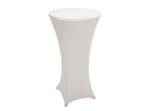 4057651422565 - Set Stehtisch + Stehtischhusse MCW-J30 Bistrotisch Tischhusse klappbar höhenverstellbar Ø 60cm ~ Husse creme-beige