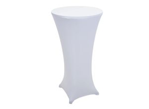 4057651422534 - Set Stehtisch + Stehtischhusse MCW-J30 Bistrotisch Tischhusse klappbar höhenverstellbar Ø 60cm ~ Husse weiß