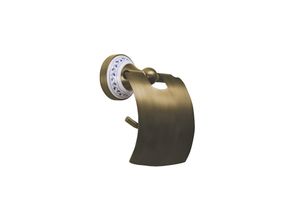 4250657520208 - Brillantbad BERA Papierrollenhalter mit Deckel Messing Keramik Bronze 136x156x95 mm für Bad & WC >> zum Bohren