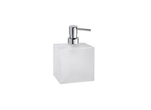 4250657520055 - Brillantbad BASA Glasseifenspender Messing Milchglas Chrom 105x160x90 mm 230 ml für Bad & Küche >> freistehend anwendbar