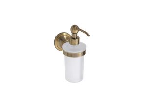 4250657520390 - Brillantbad BETRO BRONZE Seifenspender Messing Glas Bronze 80x190x120 mm 230 ml für Bad & Küche >> zum Bohren